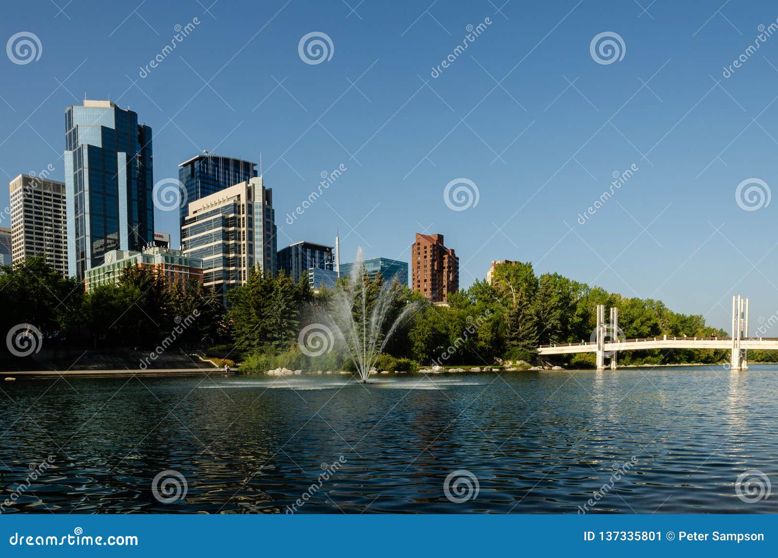 Bow River Fountains in Calgary Editorial Photo - Image of july, calgary ...