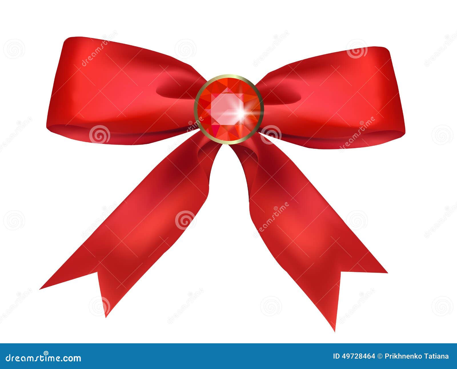 Bow with ruby stock vector. Illustration of silk, celebration - 49728464