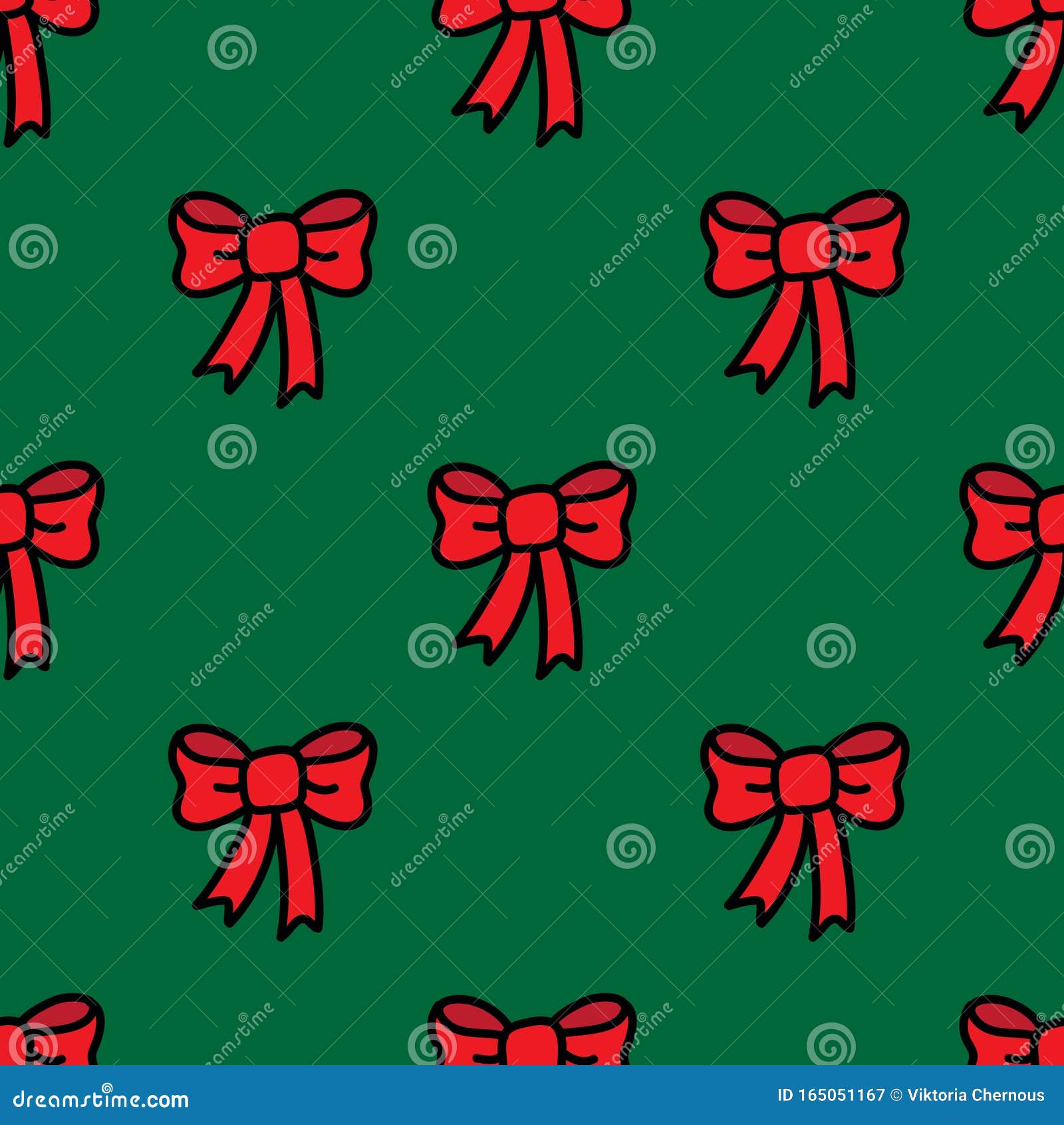 Bow Seamless Doodle Pattern, Vector Illustration Stock Illustration ...