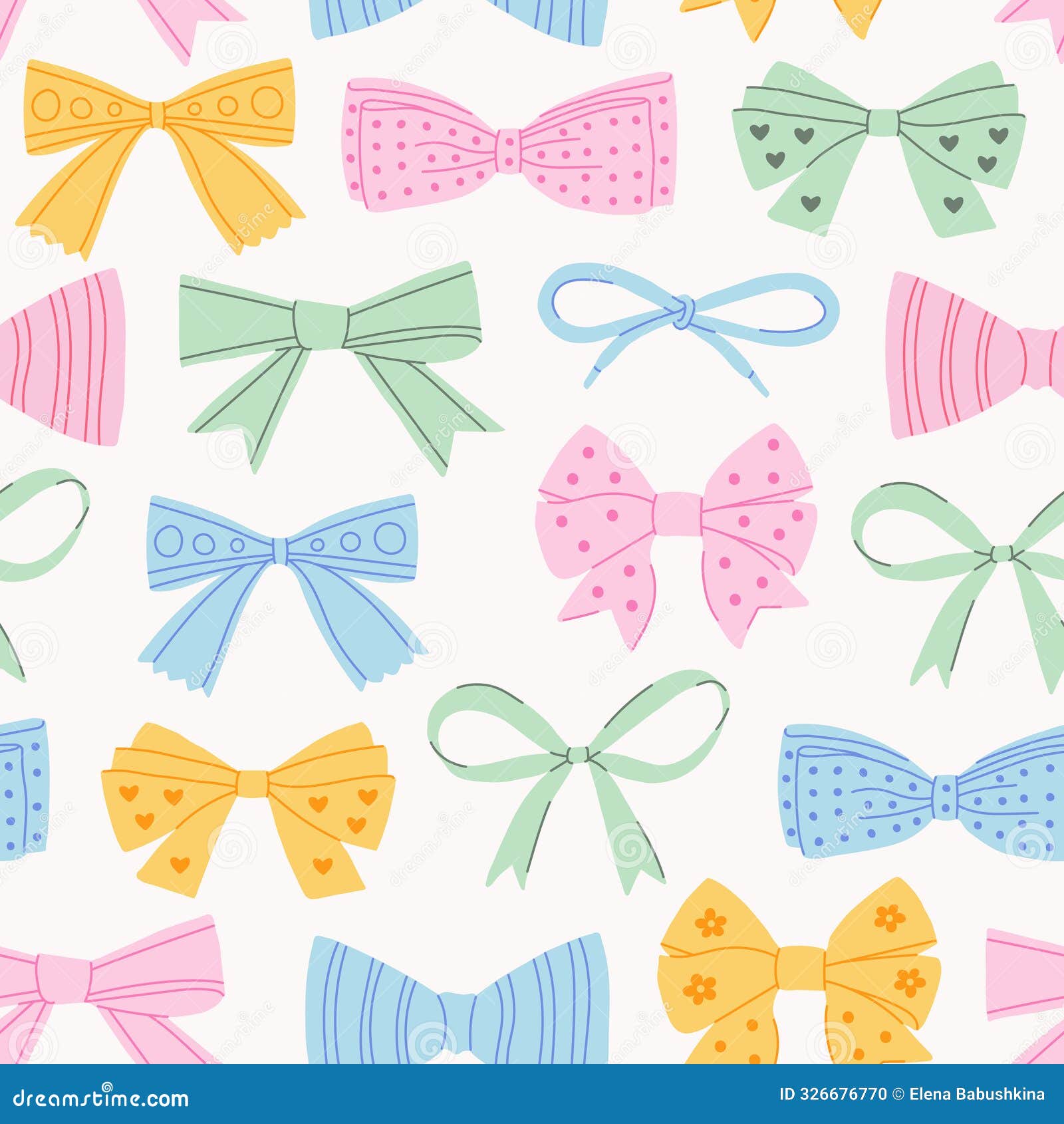 Bow Seamless Pattern. Surface Decoration Stock Vector - Illustration of ...