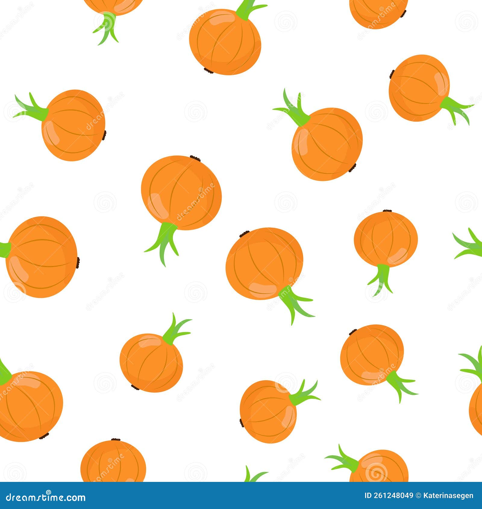 Seamless Pattern on White Background. Onion in Cartoon Style. Stock ...