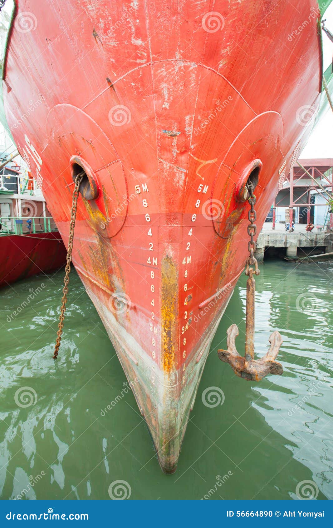 Bow of a Ship with Draft Scale Numbering Stock Photo - Image of ship ...