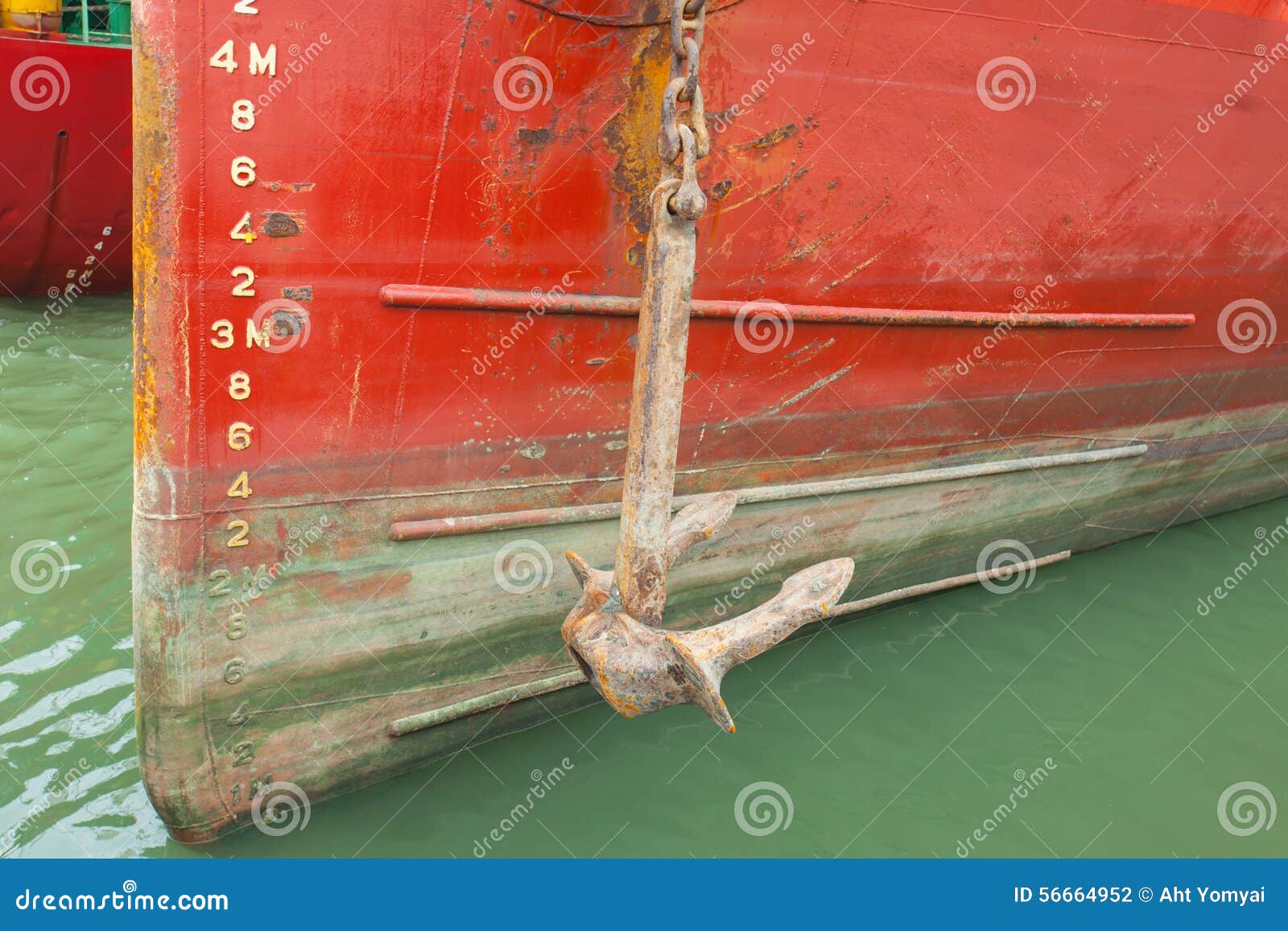 Bow of a Ship with Draft Scale Numbering Stock Photo - Image of hull ...