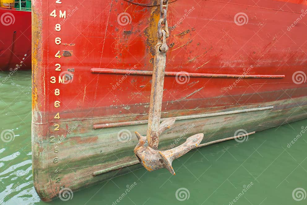Bow of a Ship with Draft Scale Numbering Stock Photo - Image of hull ...