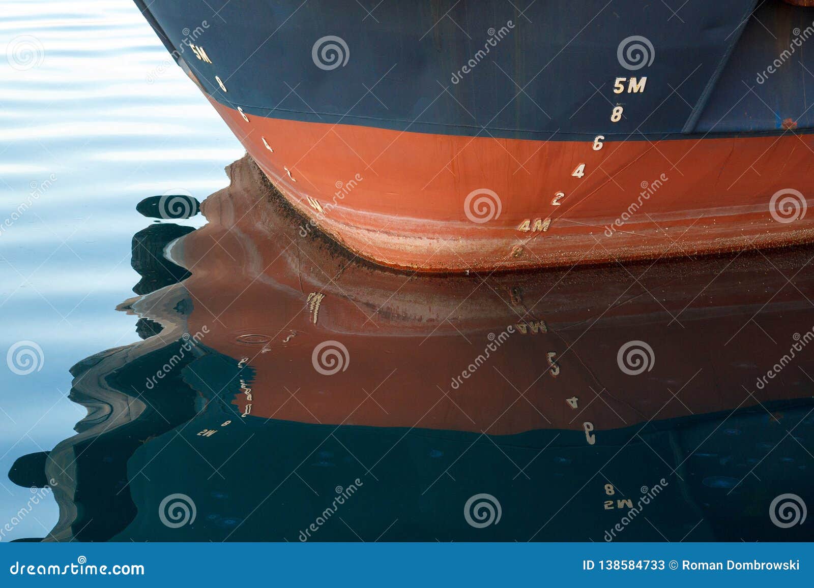 Bow of a Ship with Draft Scale Numbering Stock Image - Image of metal ...