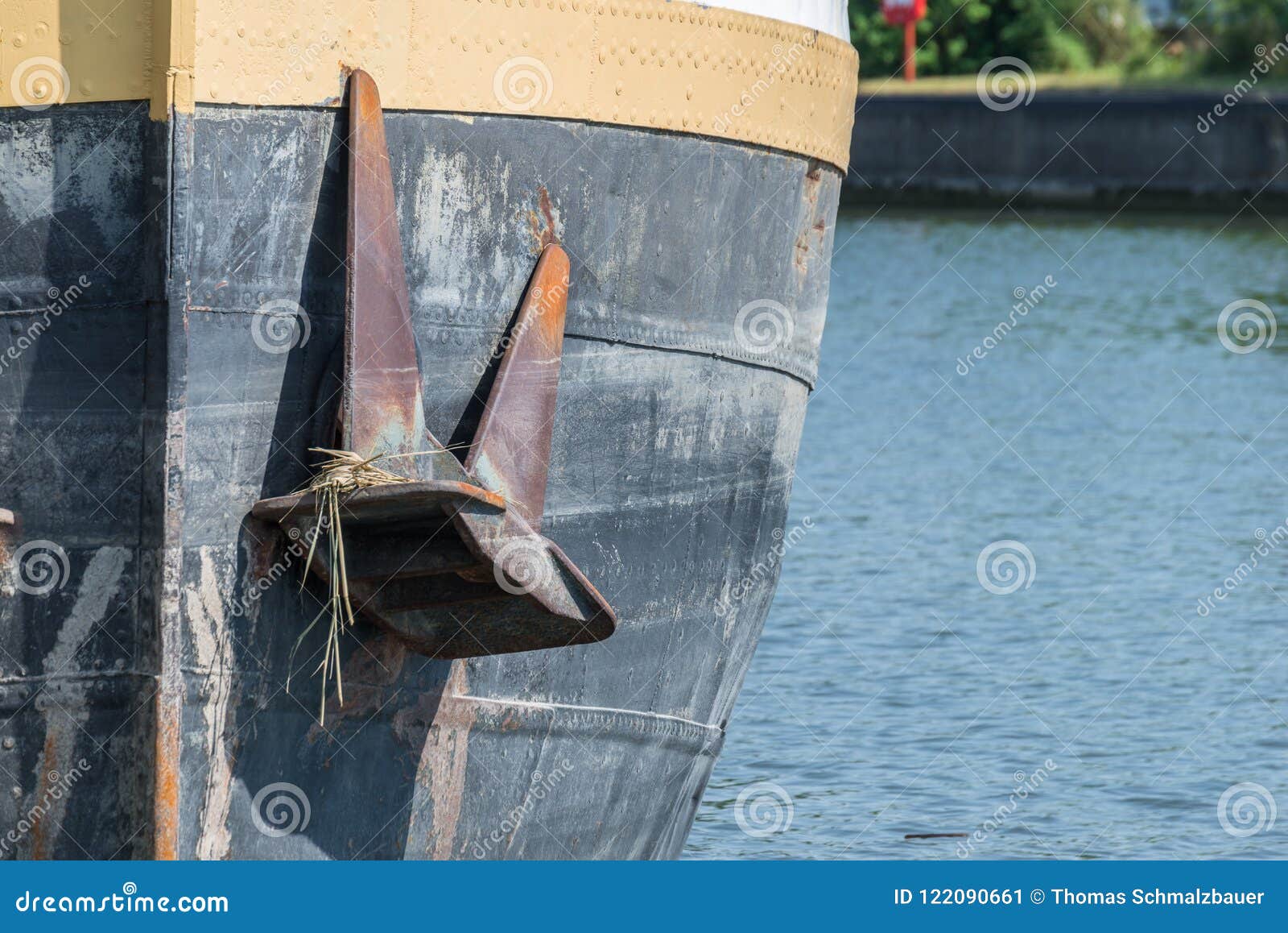 Bow of a Ship with a Retracted Anchor Stock Image - Image of reloading ...