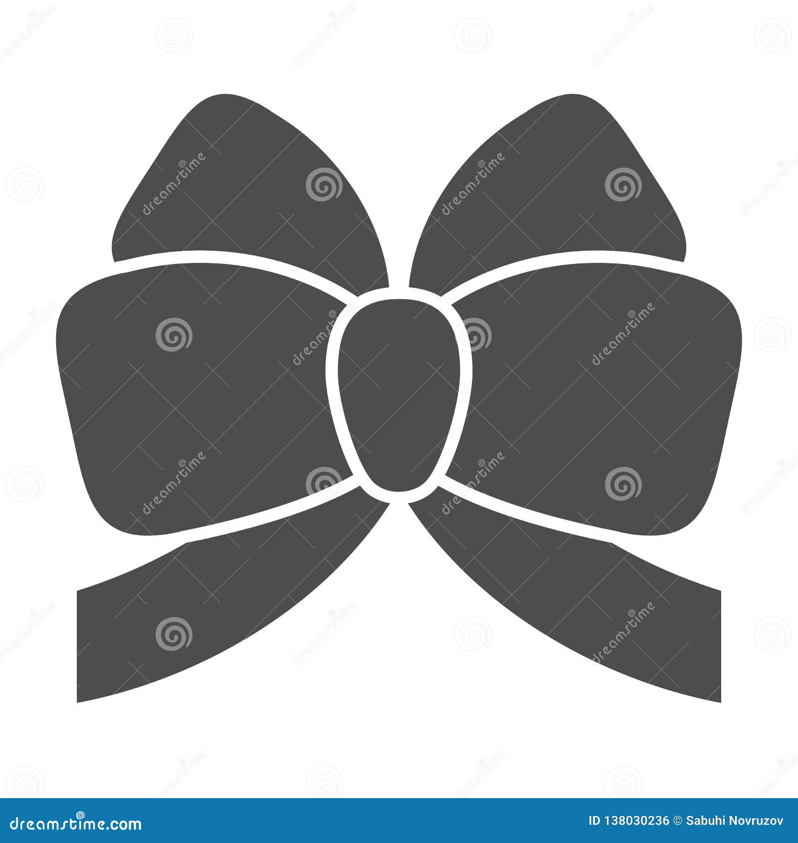 Bow Solid Icon. Package Decoration Vector Illustration Isolated on ...