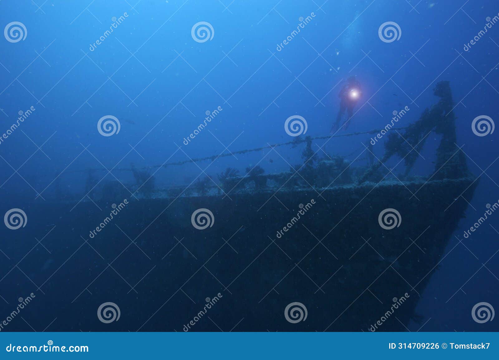 Bow of the Spiegel Grove Shipwreck Off Key Largo, Florida Stock Photo ...