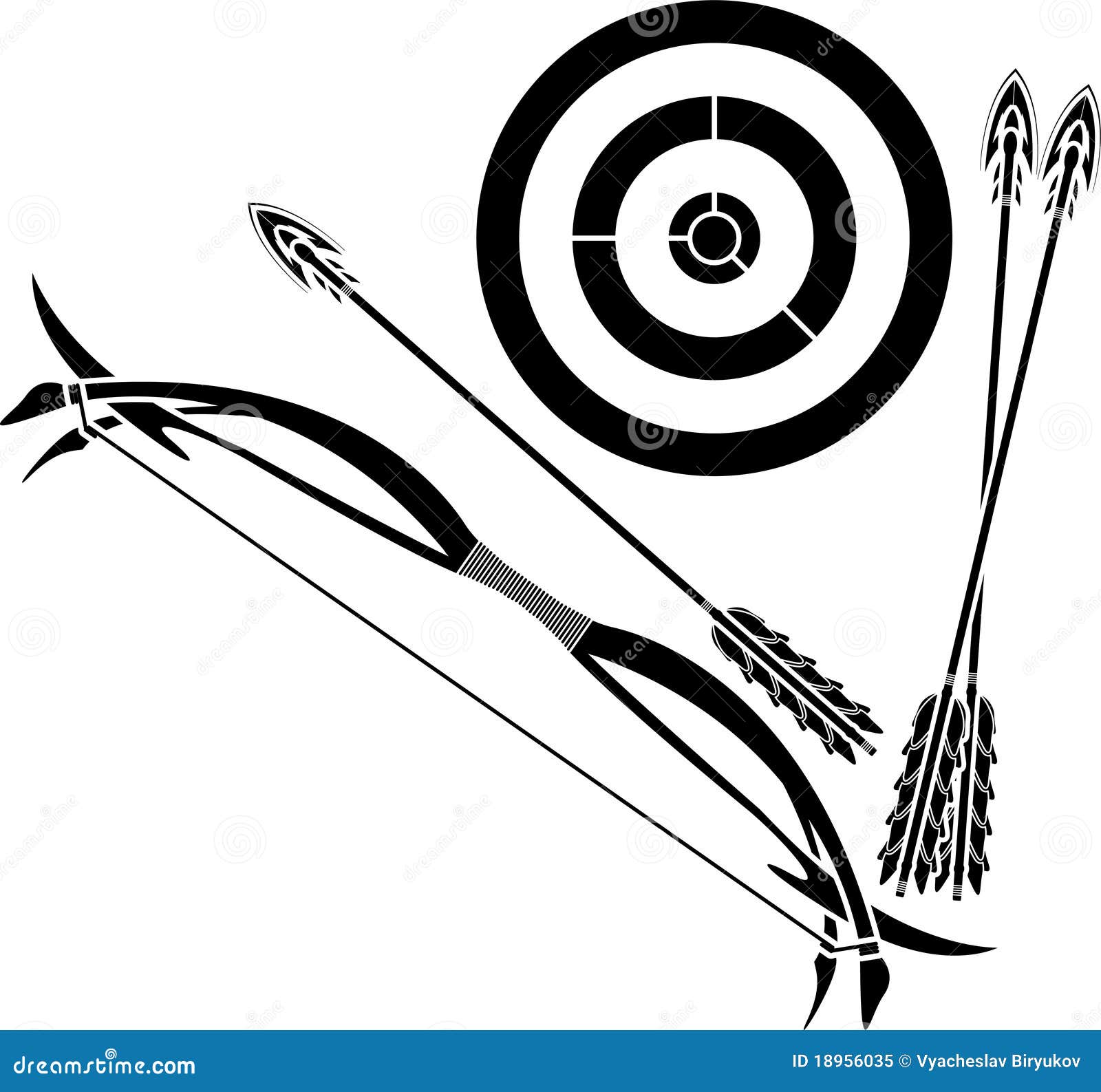 Bow and target stock vector. Illustration of circle, isolated - 18956035