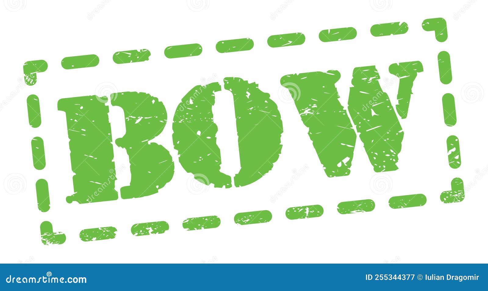 BOW Text Written on Green Stamp Sign Stock Illustration - Illustration ...