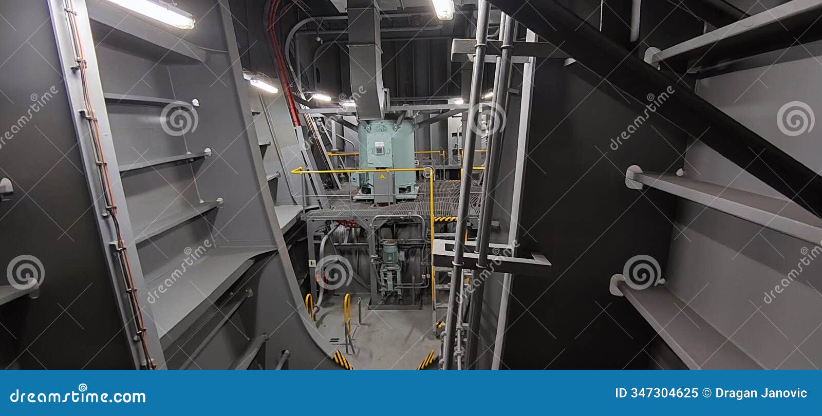 Bow Thruster Room on Large Container Vessel Stock Image - Image of ...
