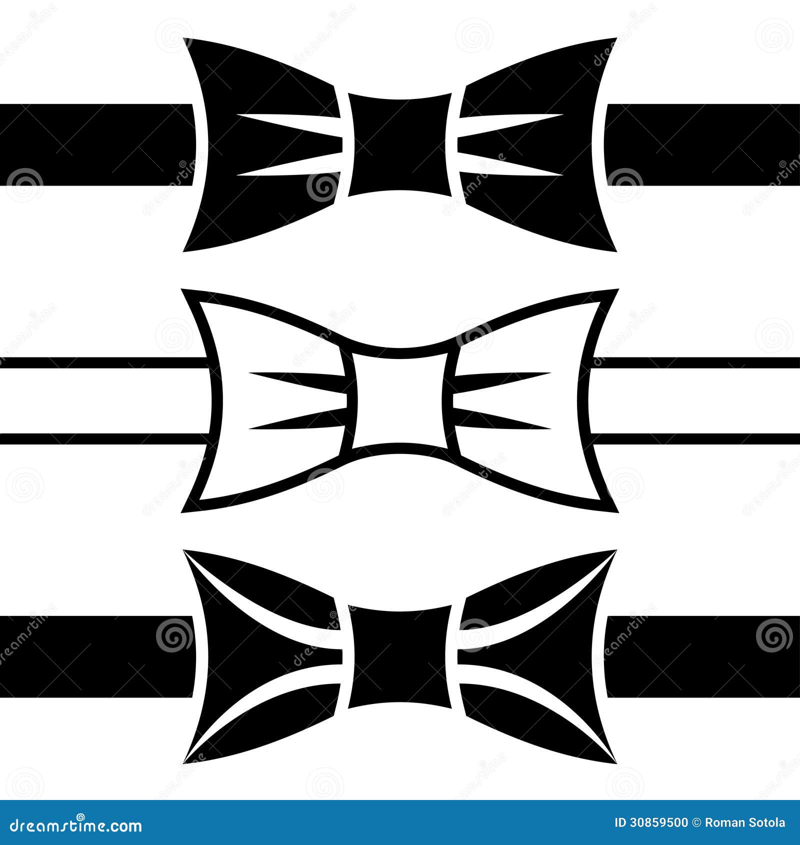 Bow Tie Black Symbols Vector Illustration | CartoonDealer.com #30859500