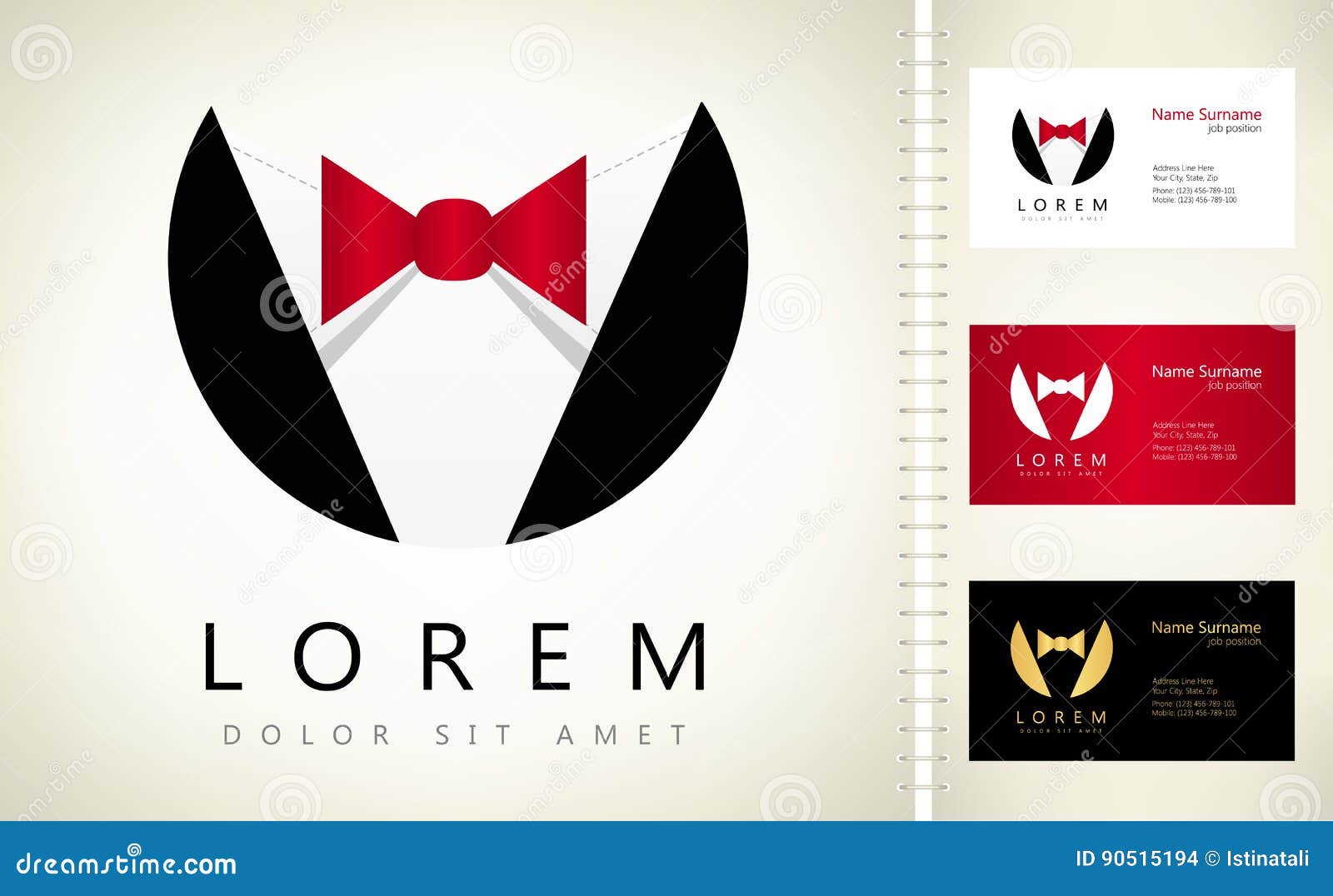 Bow tie logo. Men`s suit. stock vector. Illustration of fashion - 90515194