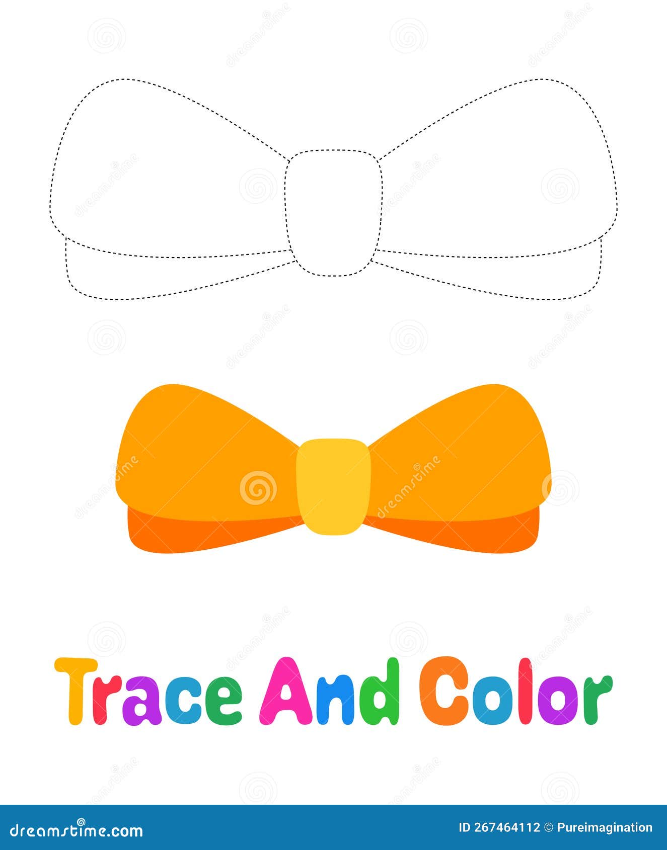 Bow Tie Tracing Worksheet for Kids Stock Vector - Illustration of ...