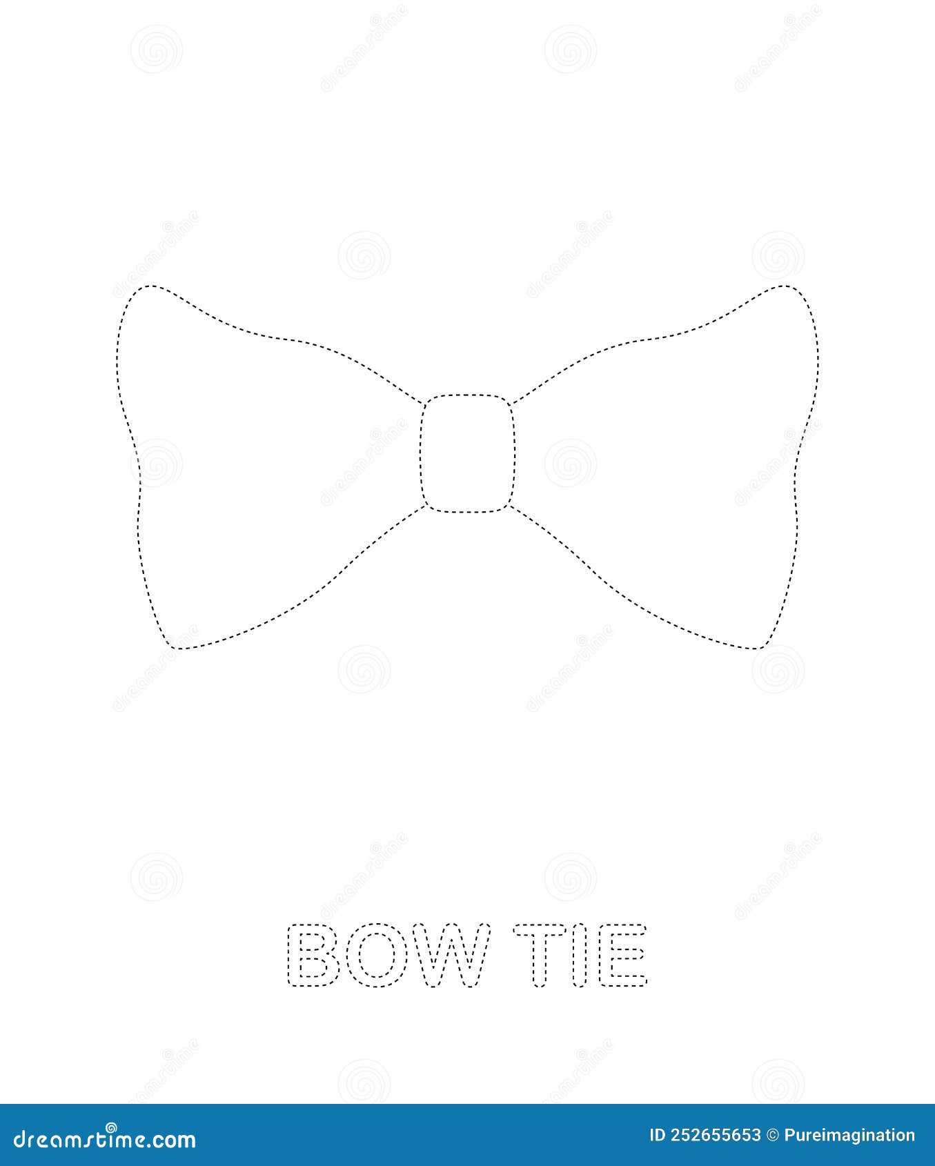 Bow Tie Tracing Worksheet for Kids Stock Vector - Illustration of kids ...