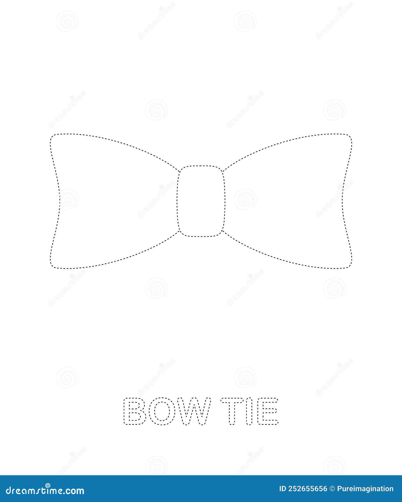 Bow Tie Tracing Worksheet for Kids Stock Vector - Illustration of ...