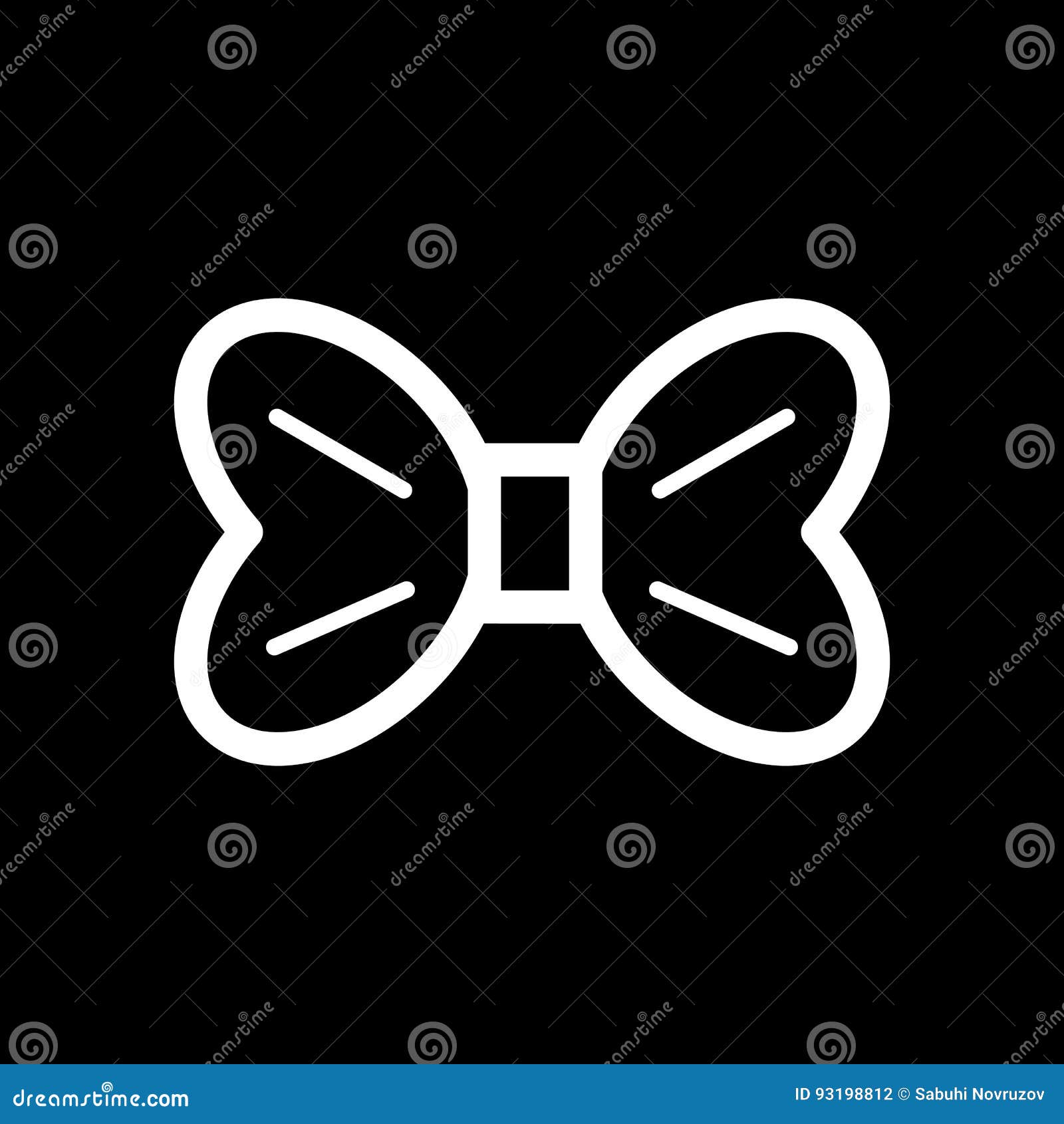 The Bow Vector Icon. Black and White Bow Illustration. Outline Linear ...