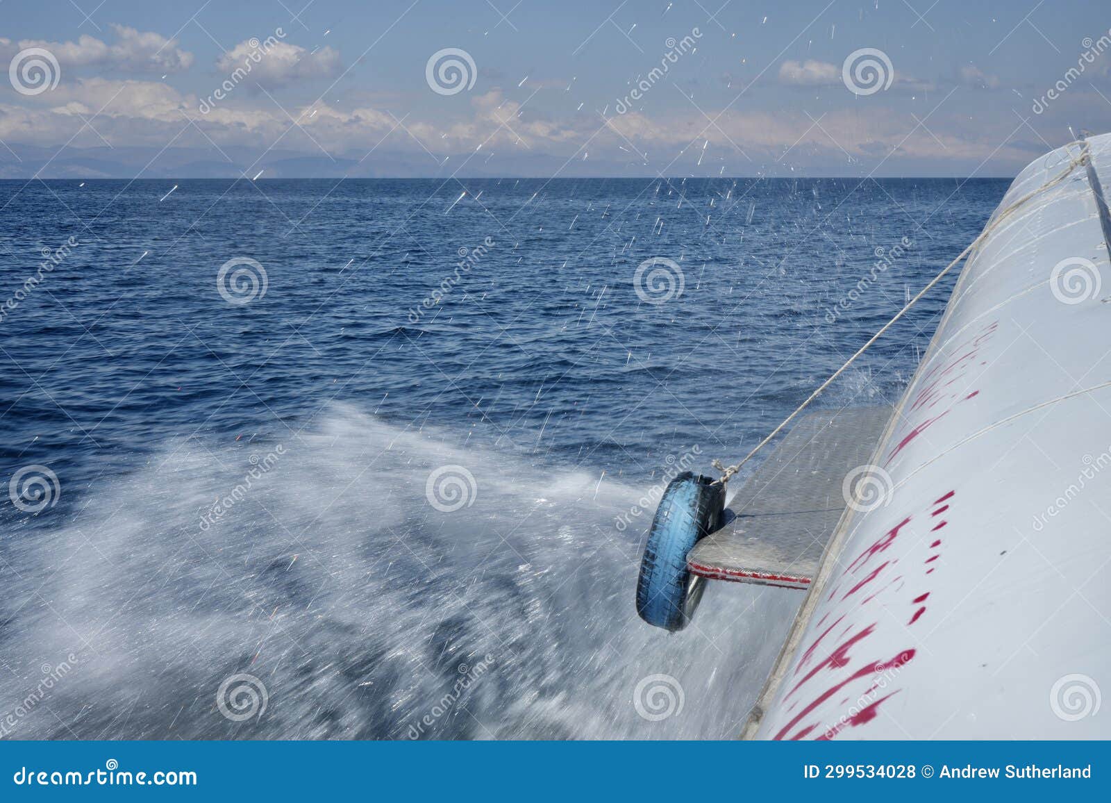 Bow Wave from a Hydrofoil on Lake Titicaca. Stock Photo - Image of sail ...