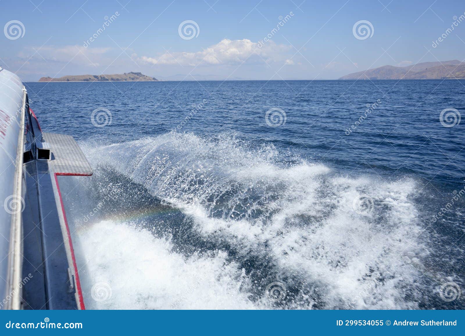 Bow Wave from a Hydrofoil on Lake Titicaca. Stock Image - Image of ...