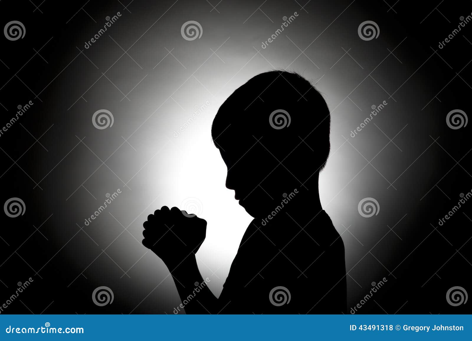 Bowed in Prayer Silhouette. Stock Photo - Image of prayer, praying ...