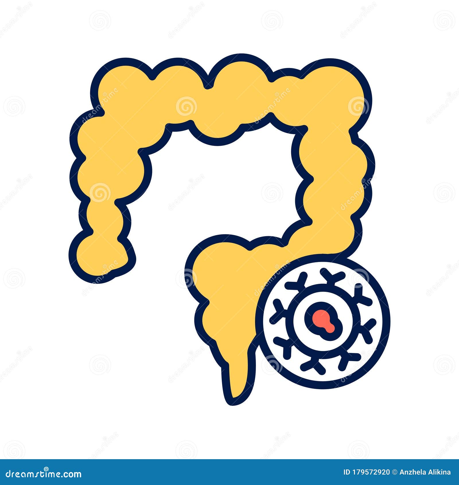 Bowel Cancer Line Color Icon. Oncology. Isolated Vector Element ... Bowel Cancer Line Color Icon. Oncology. Isolated Vector Element ...