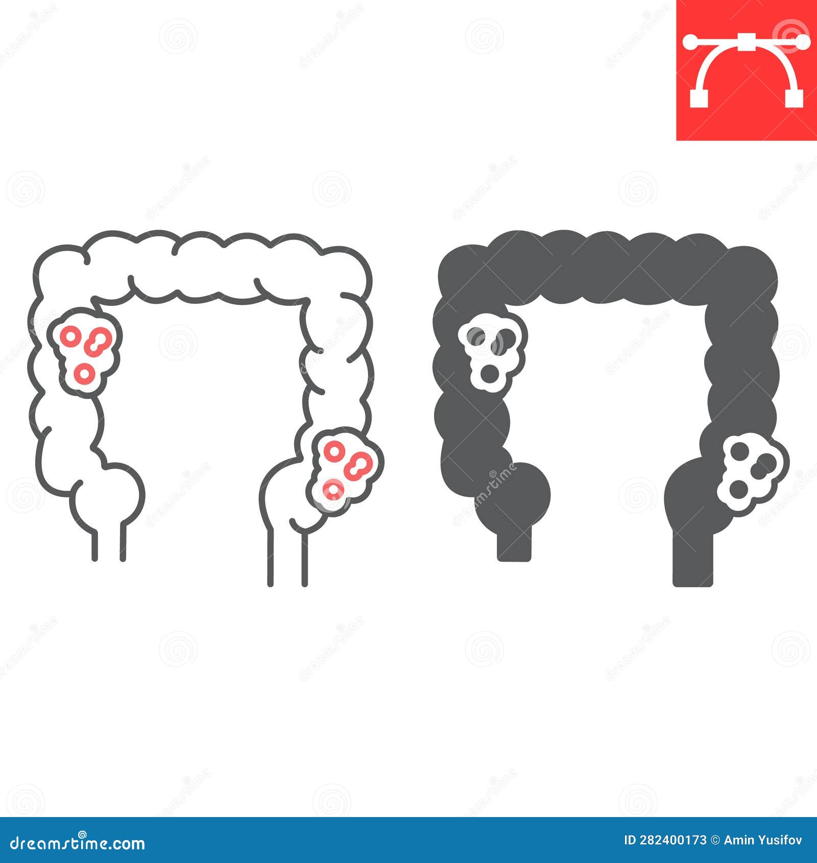 Bowel Cancer Line and Glyph Icon Stock Vector - Illustration of ... Bowel Cancer Line and Glyph Icon Stock Vector - Illustration of ...