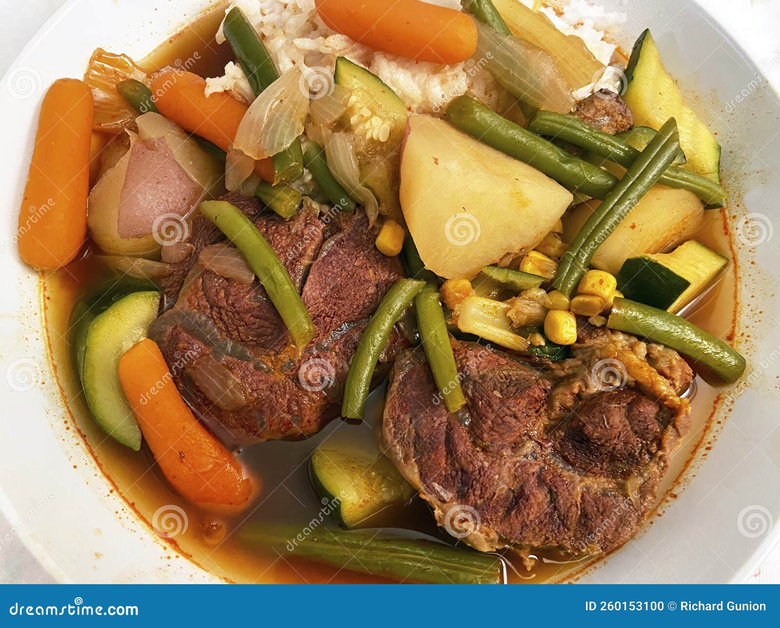 Bowl of Mexican Beef Stew Soup Stock Photo - Image of green, stew ...