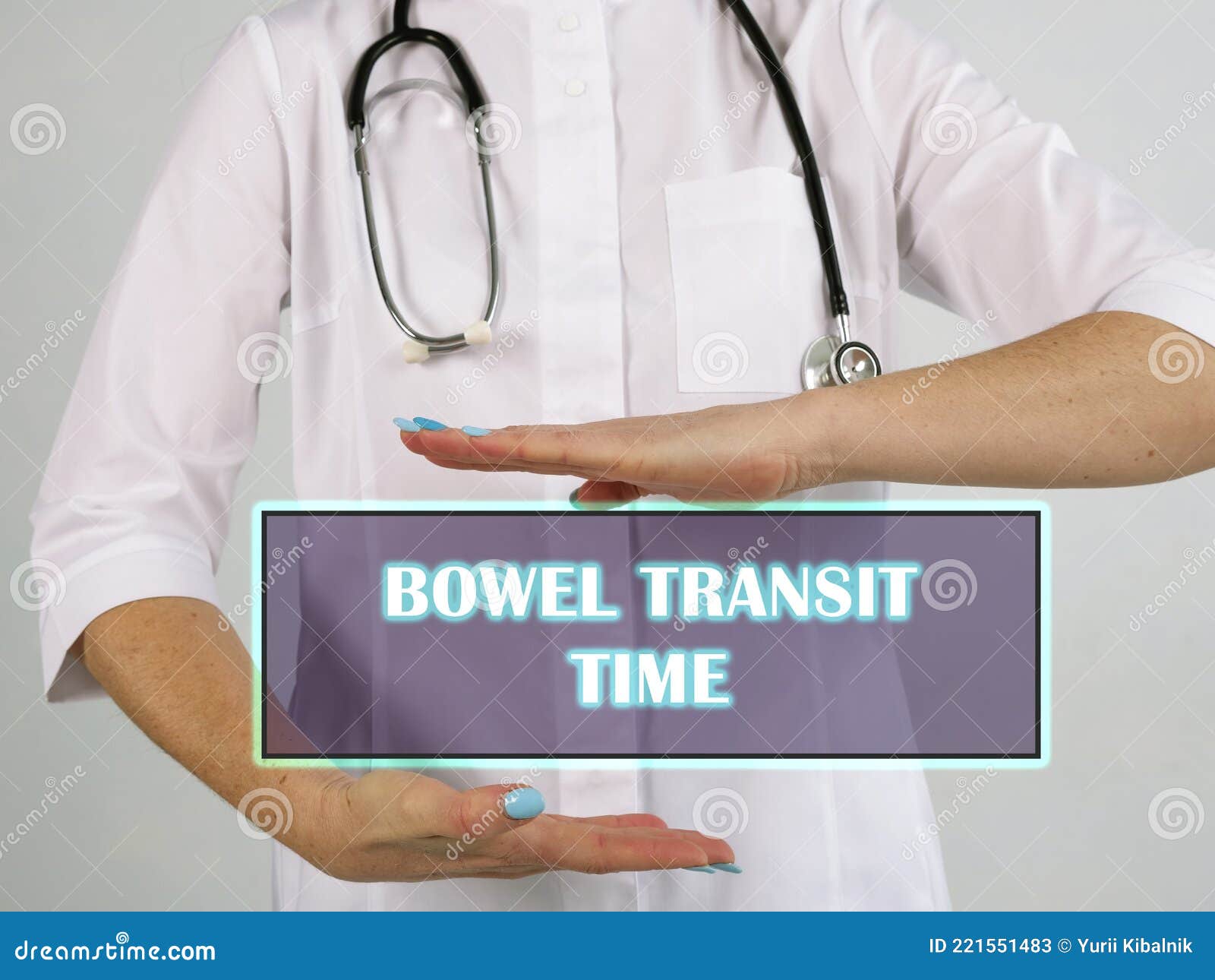 BOWEL TRANSIT TIME Text in Virtual Screen Stock Image - Image of ...
