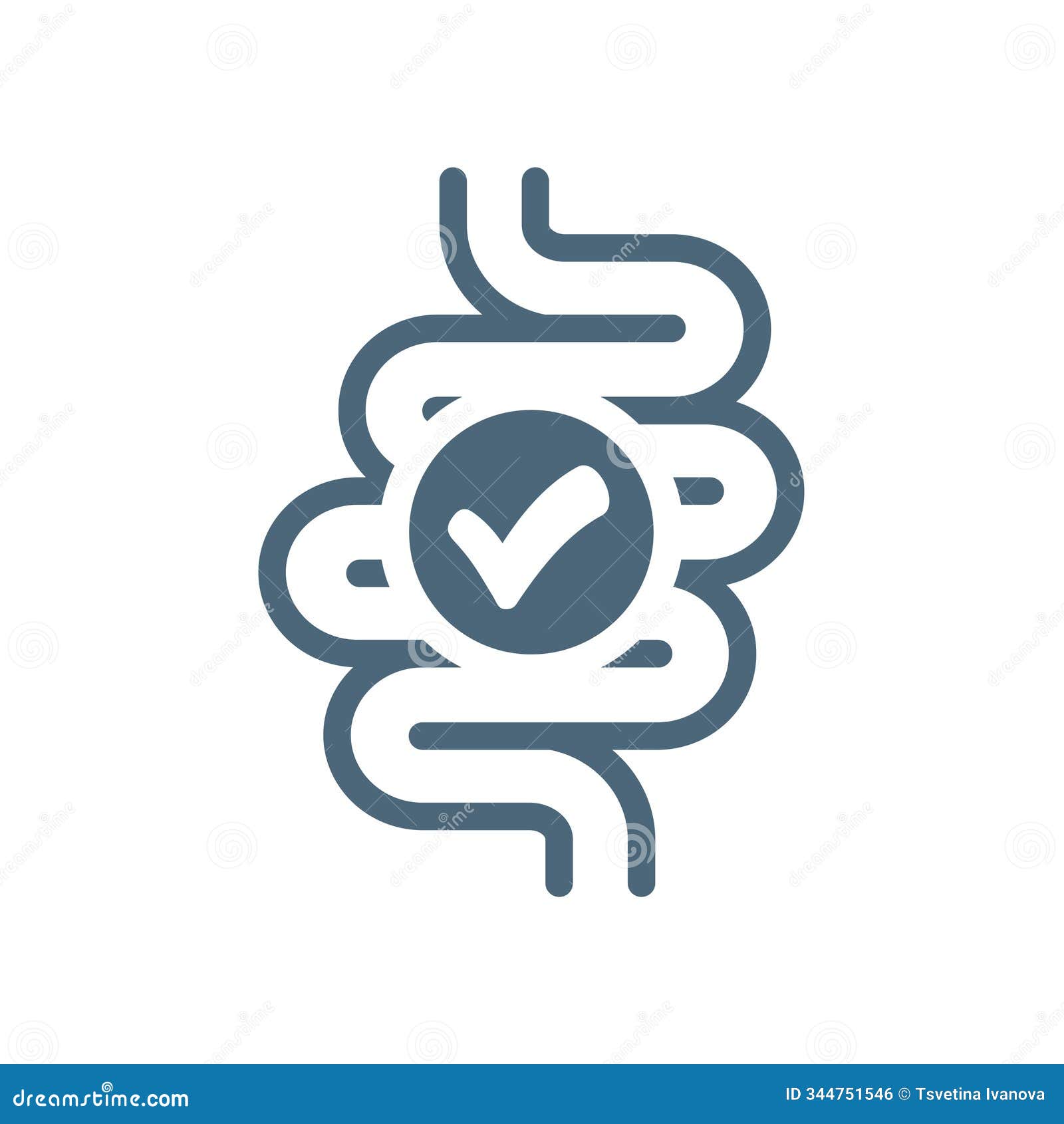 Bowels Or Intestines With Checkmark Icon Vector Illustration ...