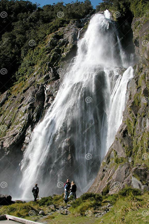 Bowen Falls stock image. Image of fjord, people, remote - 1403671