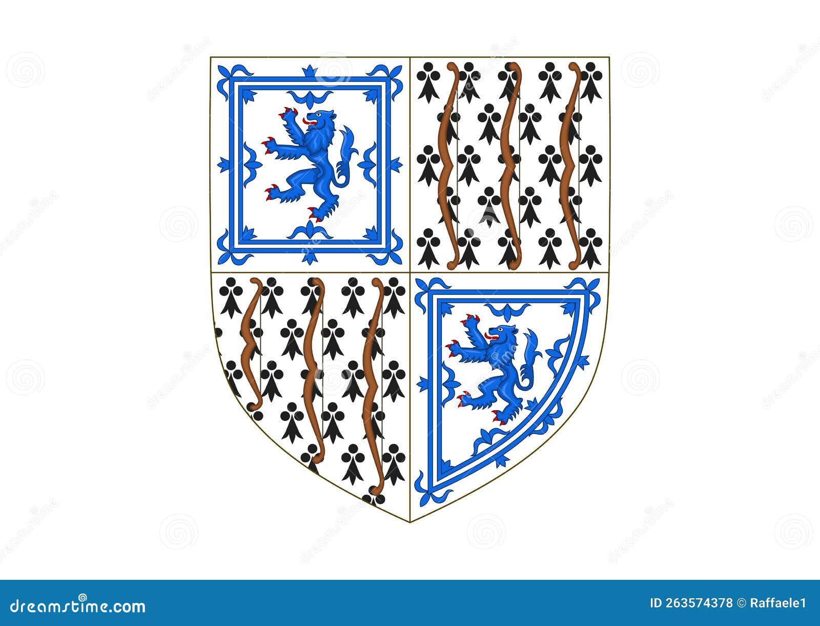 Bowes Lyon Arms stock illustration. Illustration of tail - 263574378