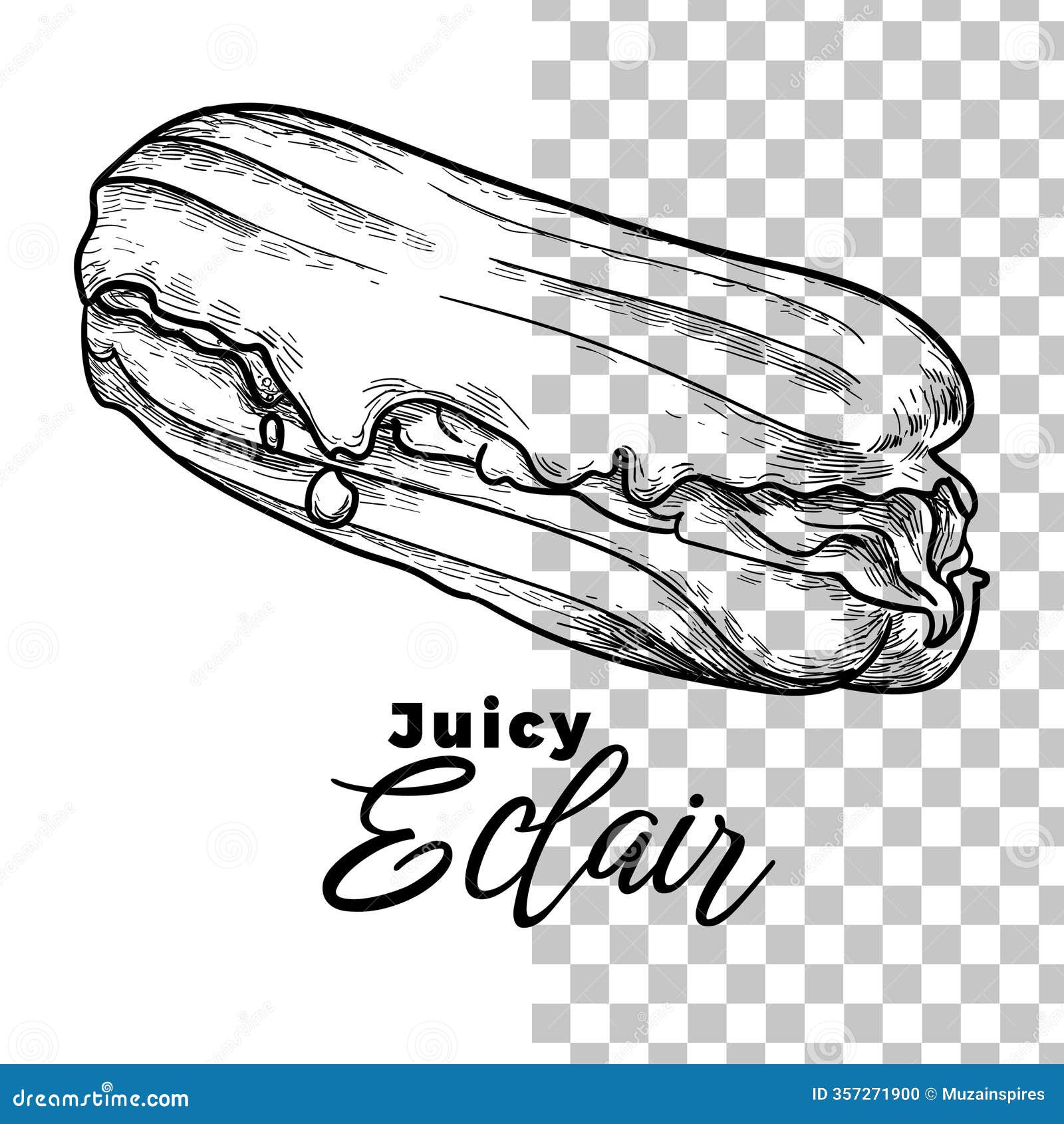 How To Draw Eclair Pastry For Children. Step By Step Drawing Tutorial ...