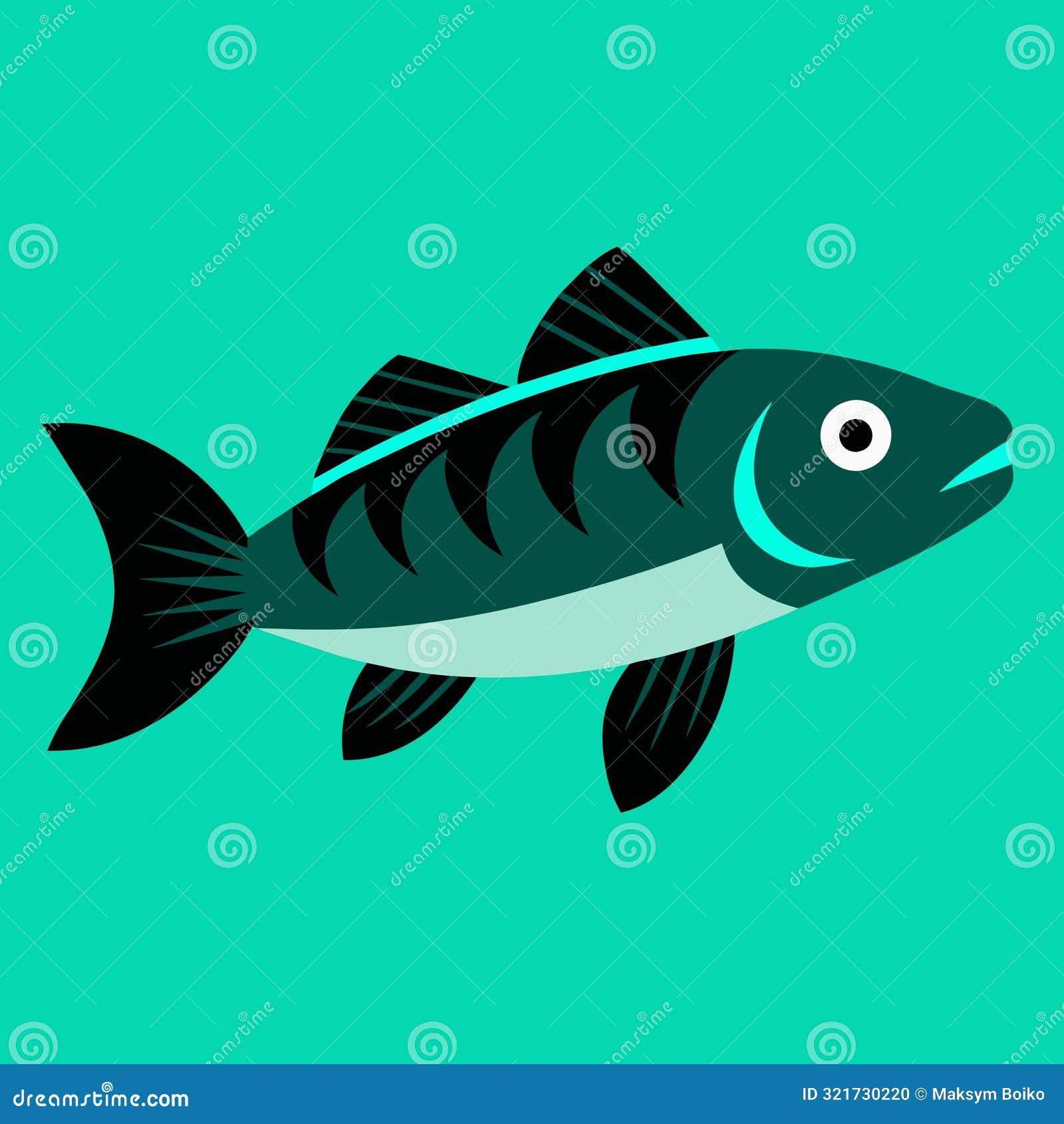 Bowfin Fish Knocks Icon Vector Illustration Stock Vector - Illustration ...