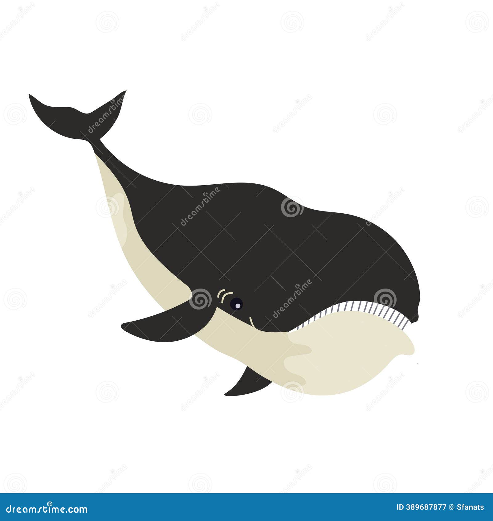 Bowhead Whale Black Silhouette Generative Ai Cartoon Vector ...