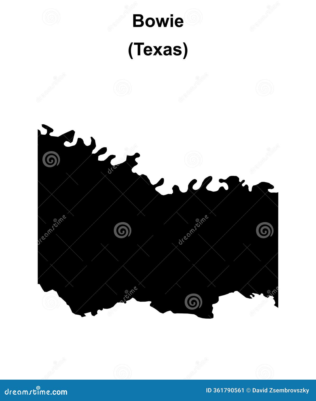 Map Of Bowie County In Texas State On White Background. Single County ...