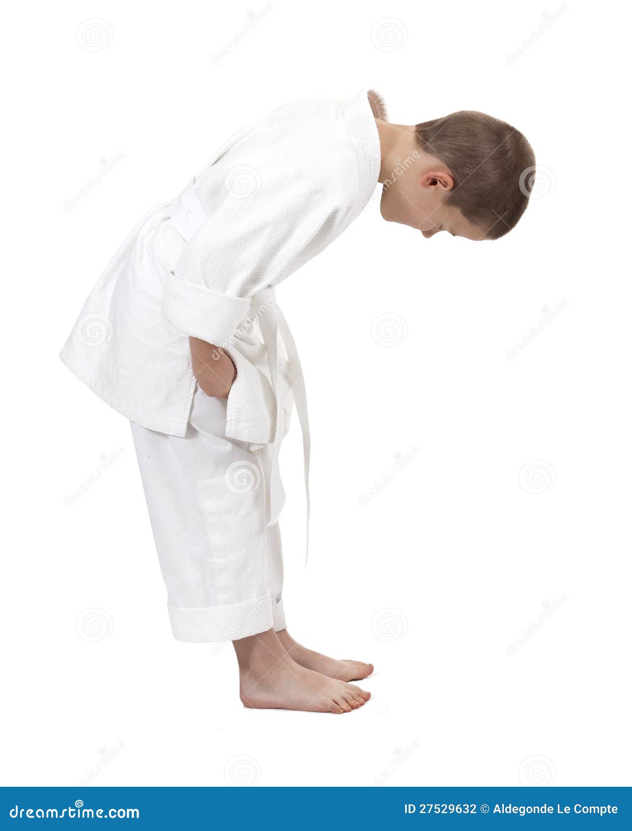 Bowing Boy In Judo Kimono, Stock Photography - Image: 27529632
