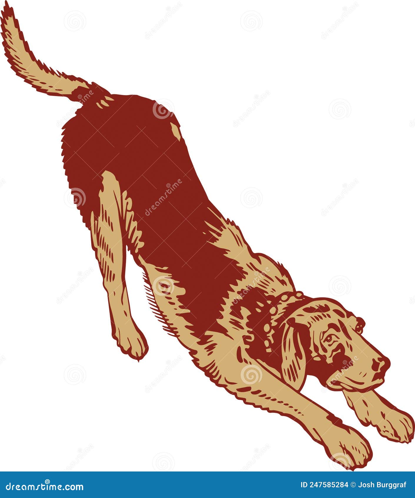 Bowing Dog Illustration stock vector. Illustration of brand - 247585284