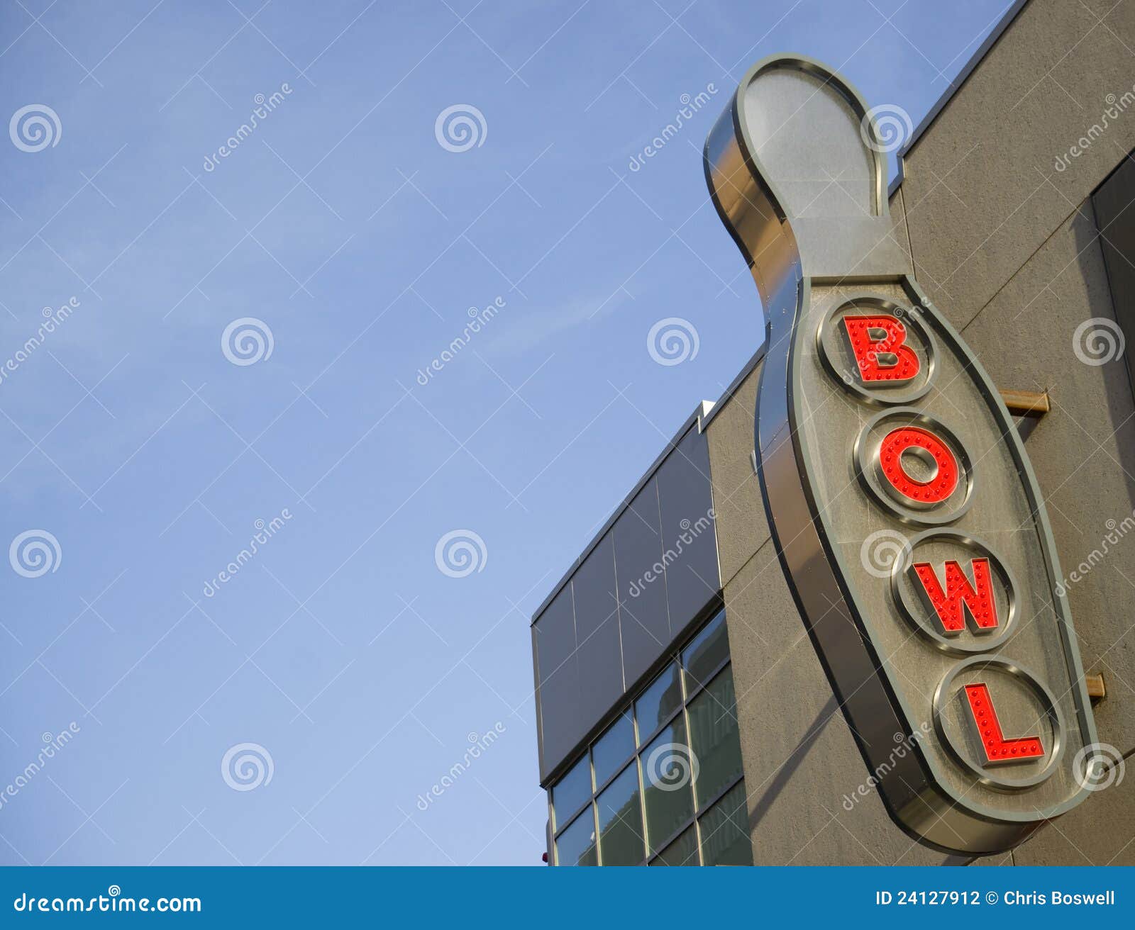 Bowl Sign Mounted on Building Wall Downtown Stock Photo - Image of ...