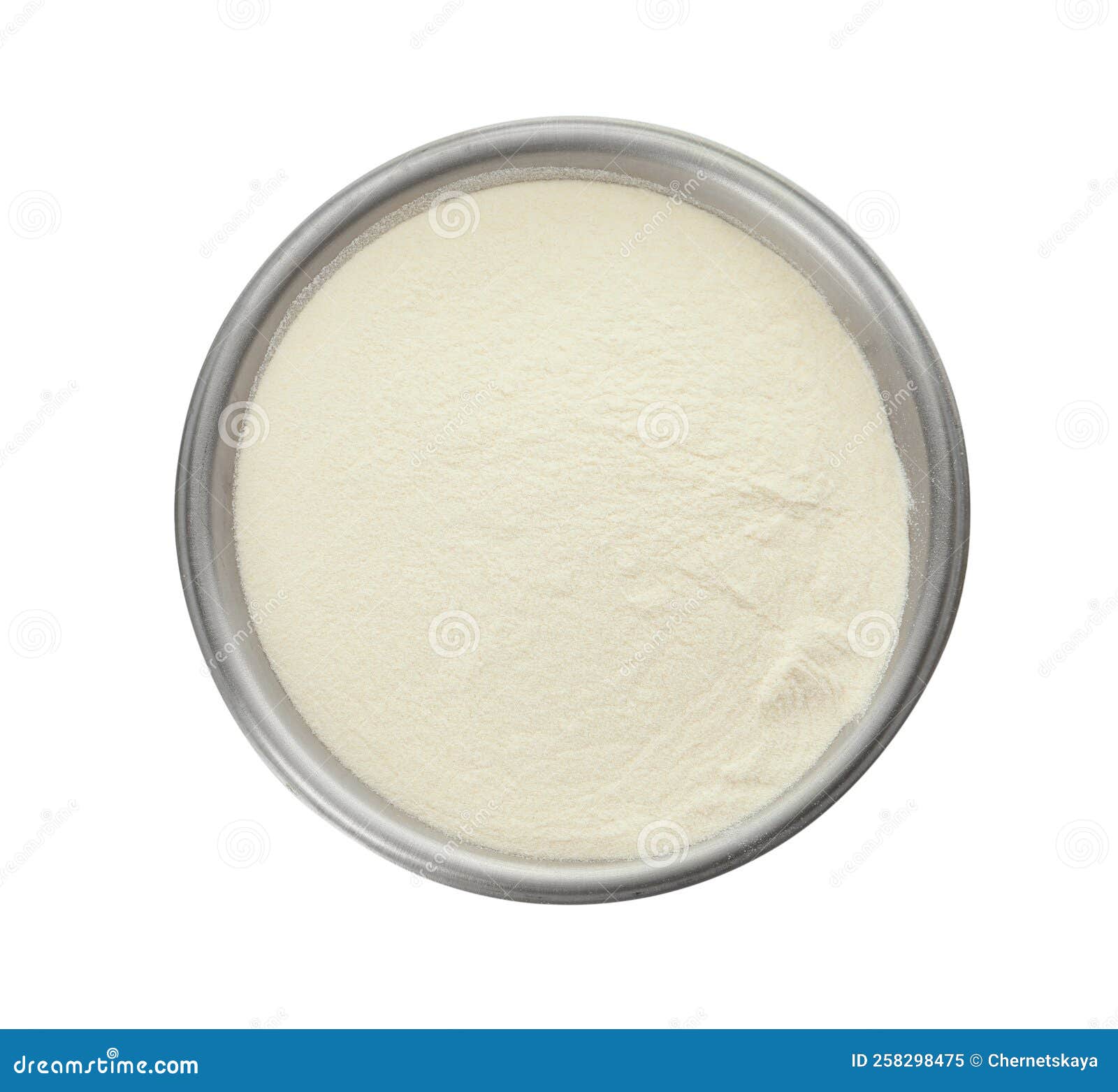 Bowl of Agar-agar Powder Isolated on White, Top View Stock Image ...
