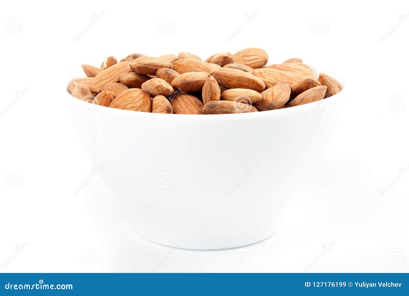 Bowl with almonds stock image. Image of snack, almond - 127176199