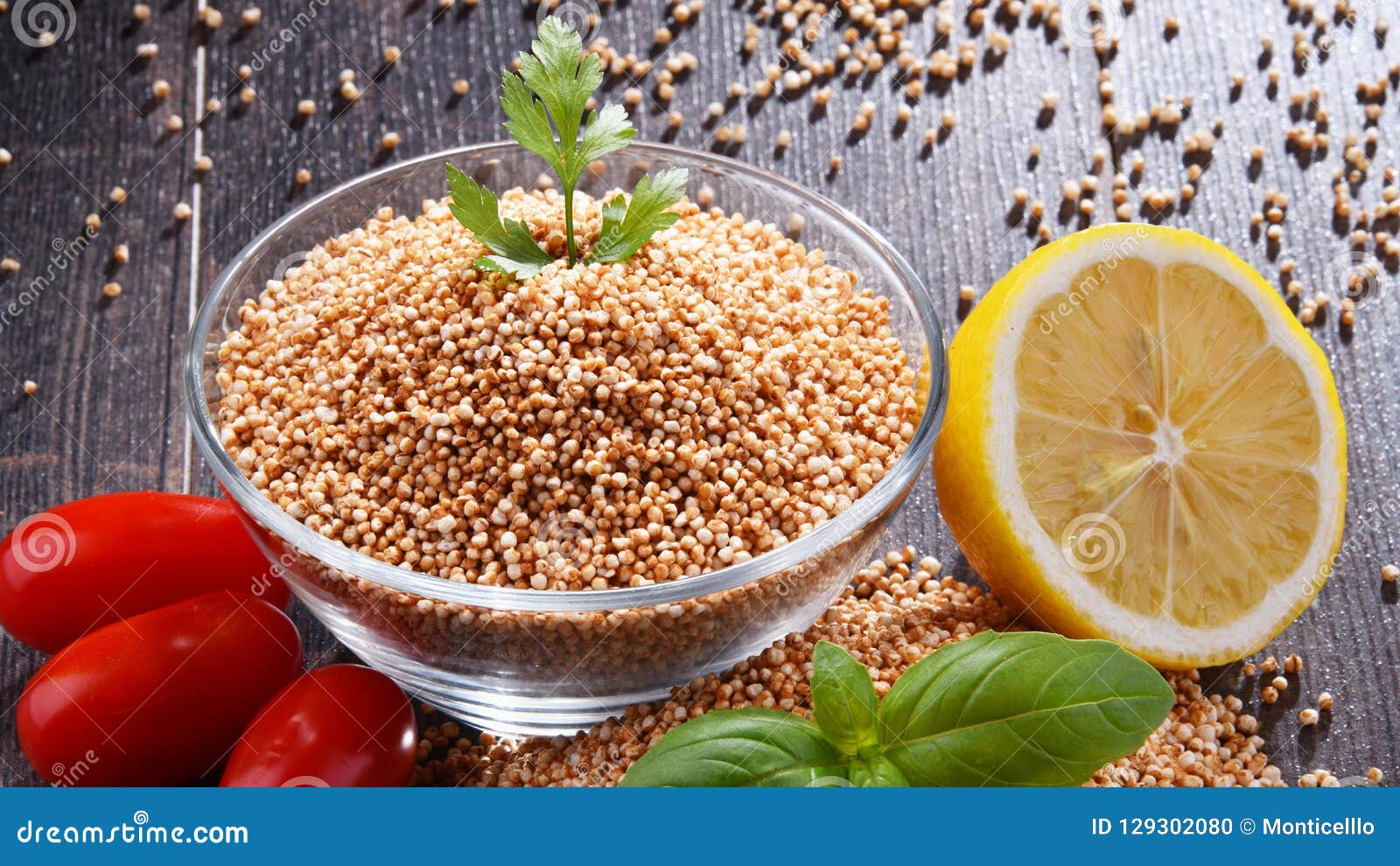 Bowl of Amaranth Grain on Wooden Table Stock Photo - Image of meal ...