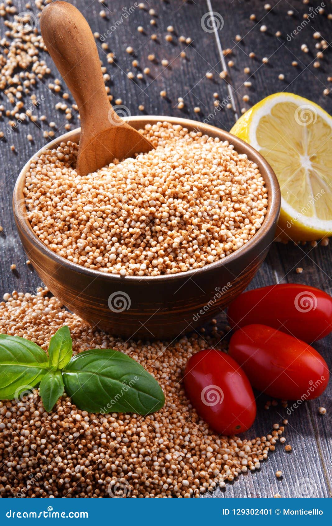 Bowl of Amaranth Grain on Wooden Table Stock Image - Image of healthy ...