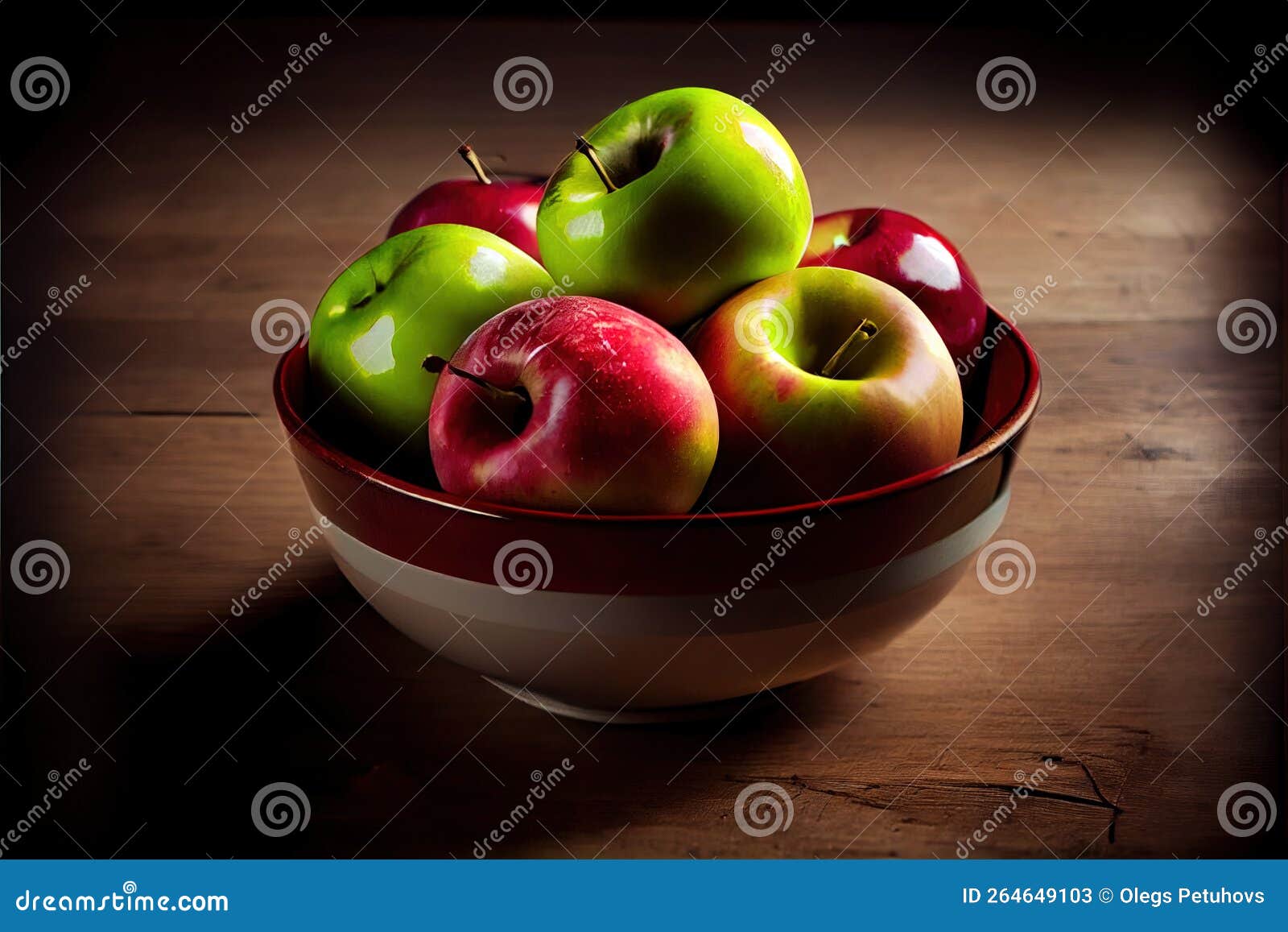 A Bowl of Apples on a Table with a Shadow of a Person S Face in the ...