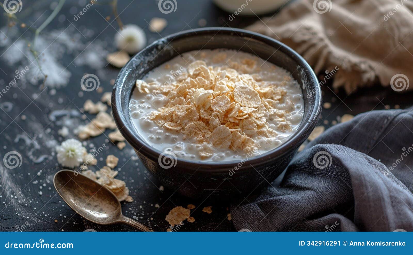A Bowl of Baby Sugar Flakes with Milk Stock Image - Image of crunchy ...