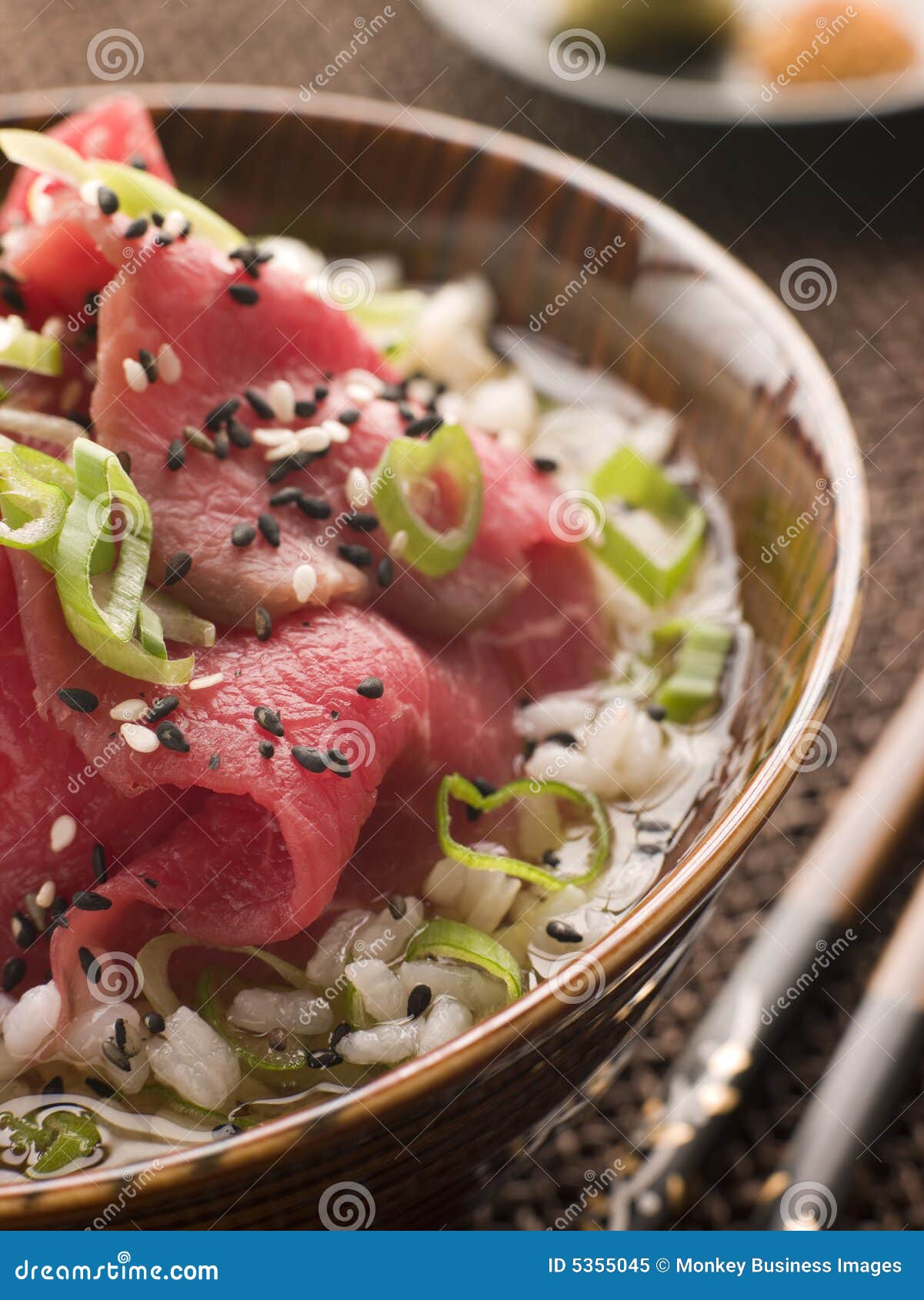 Bowl of Beef Fillet and Rice Soup Stock Image - Image of indoors ...