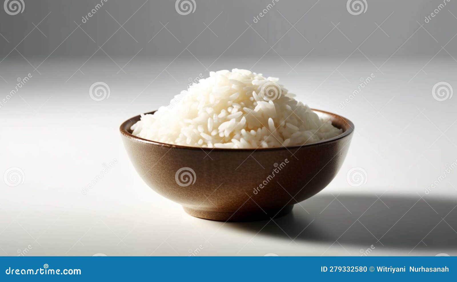 Bowl of Boiled Rice Isolated on White Background Stock Illustration ...
