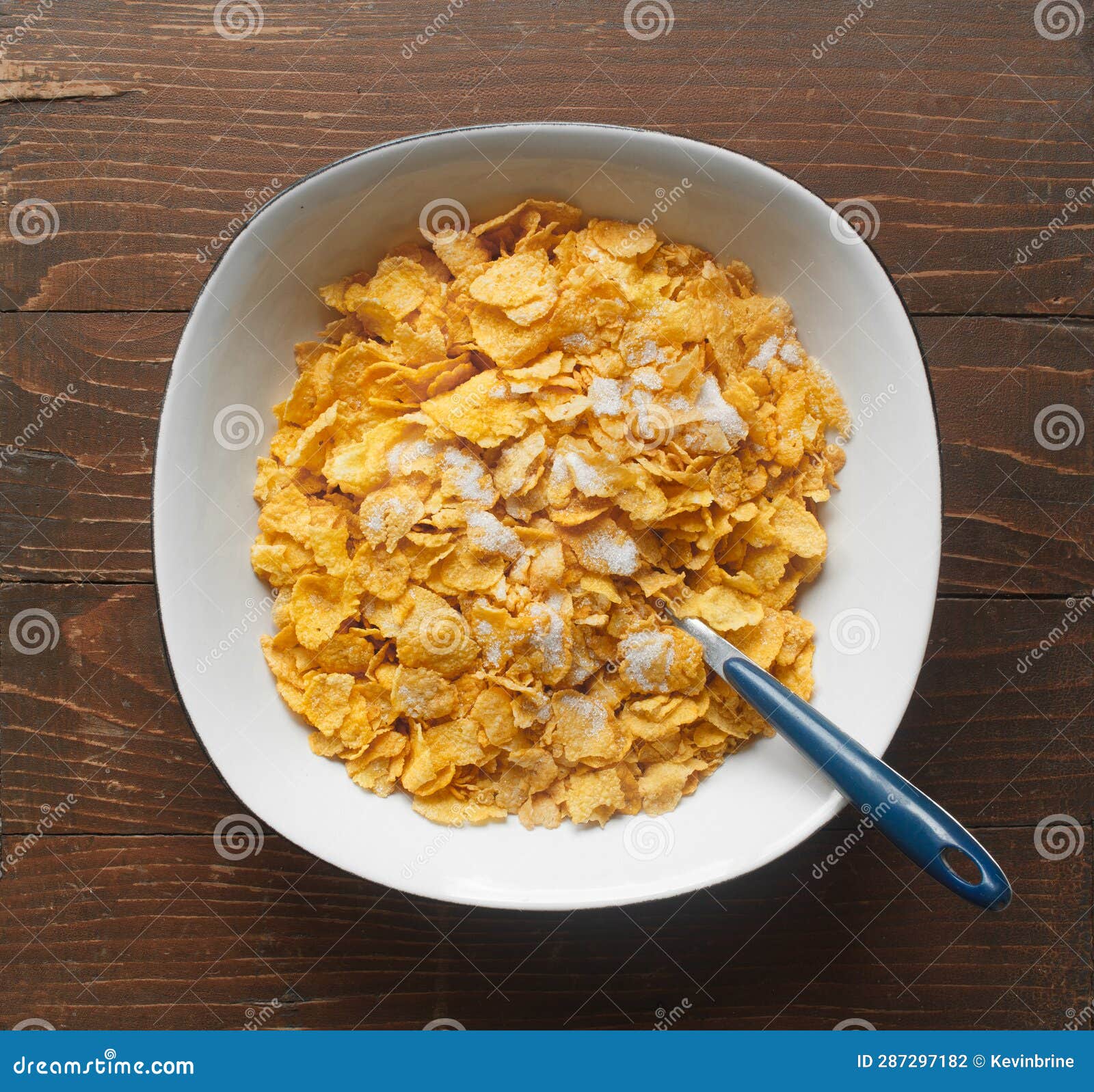 Bowl of Breakfast Cereal on Rustic Wood Table Stock Photo - Image of ...