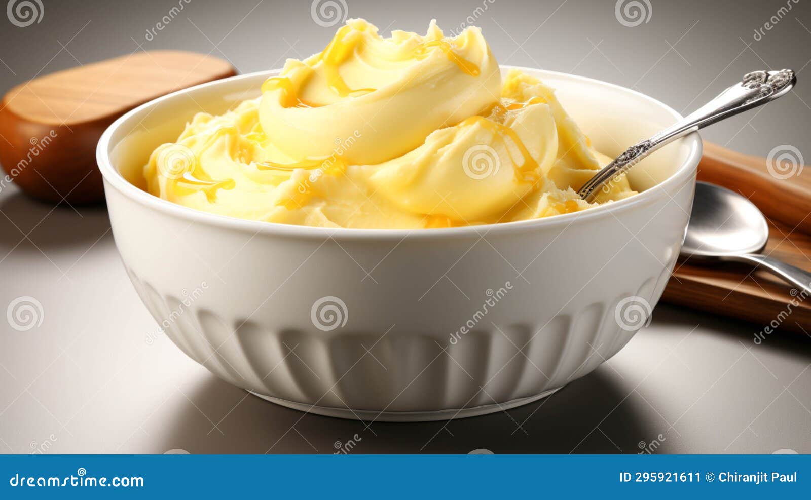 A Bowl of Butter Isolated on White Stock Image - Image of food, milk ...