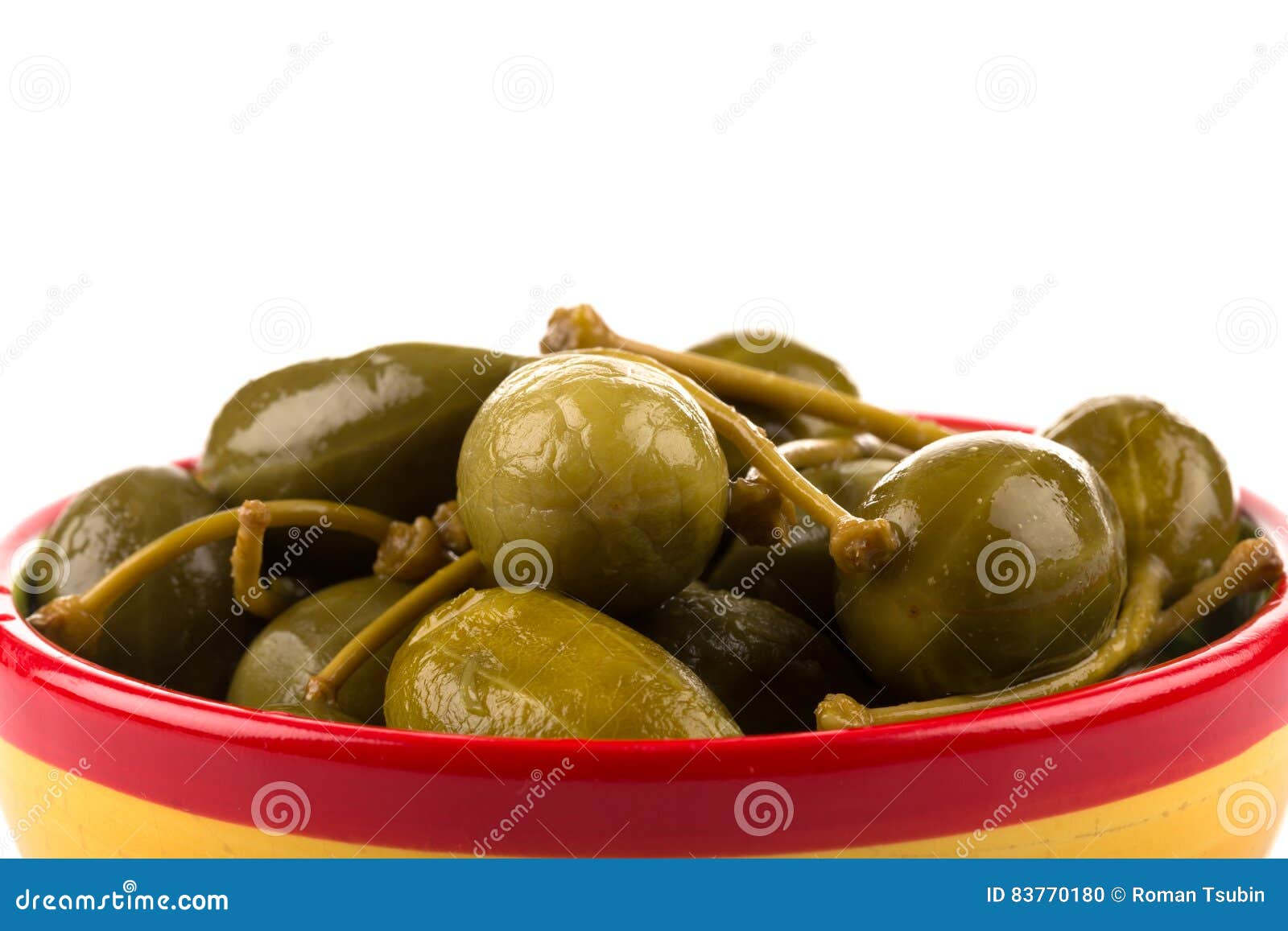 Bowl of canned capers stock photo. Image of isolation - 83770180
