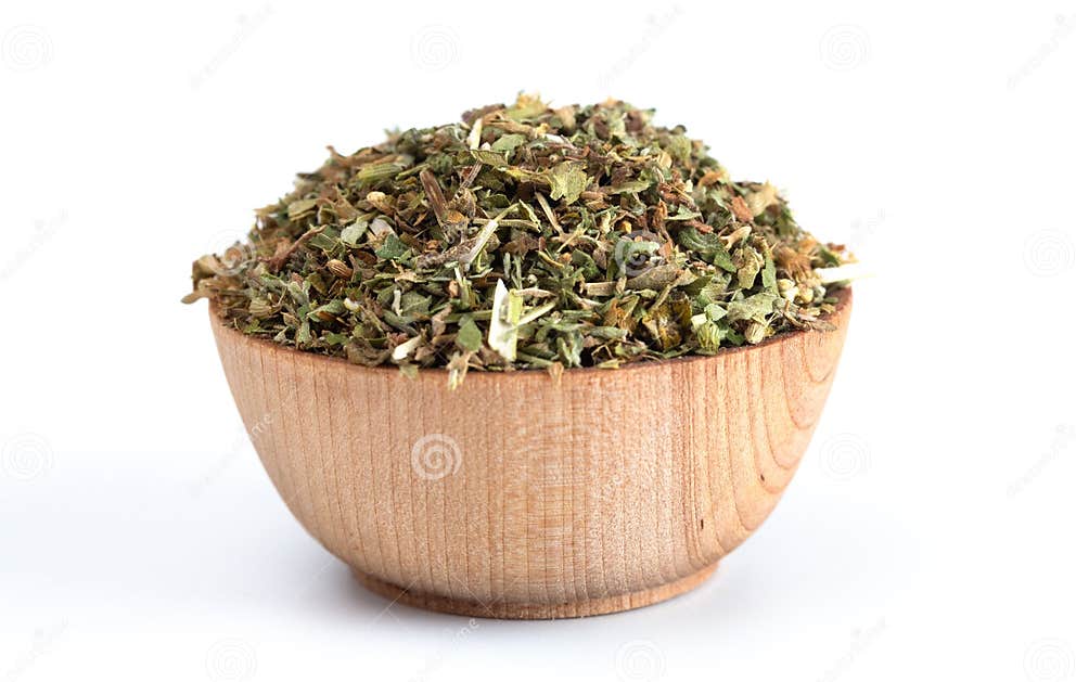 Bowl of Catnip on a White Background Stock Image - Image of pile ...